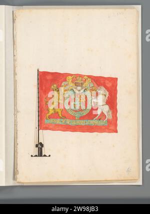 Flagge von Großbritannien, Anonym, 1667 - 1670 ziehende Flagge von Großbritannien. Weiße Flagge ...