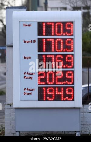 Spritpreise die Preise für Diesel und Benzin werden am 01.01.2024 an ...