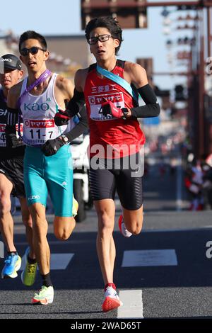 Gunma, Japan. Januar 2024. Cosmas Mwangi () Ekiden : Neujahr Ekiden 2024 68. All Japan ...