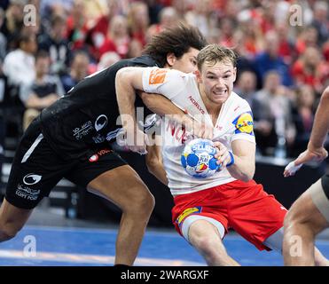 Der dänische Mathias Gidsel. Das Handballspiel der Männer im ...
