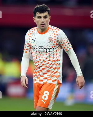 Blackpool's Albie Morgan beim Spiel der dritten Runde des Emirates FA ...
