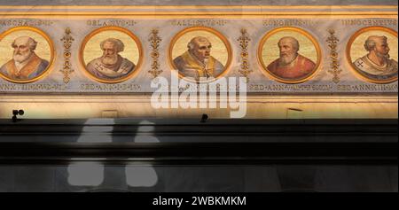 Mosaikporträts, von Päpsten Honorius II., Innozenz II., Himmels II. Und ...