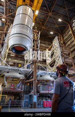 Die Artemis I Achterröcke für die beiden Solid-Rocket-Booster des Space ...