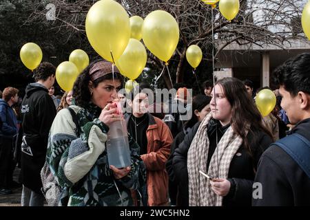 Jerusalem, Israel. Januar 2024. Studenten der Hebräischen Universität ...