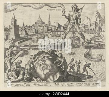 Kolos van Rhodes, Philips Galle, nach Maarten van Heemskerck, 1646 ...