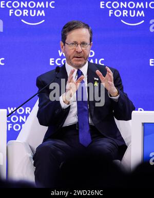 Davos, Schweiz. Januar 2024. Außenminister Lord David Cameron nimmt an ...