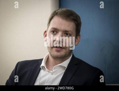 Daniel Metzler, CEO von Isar Aerospace, wurde in Davos Wehrend des ...