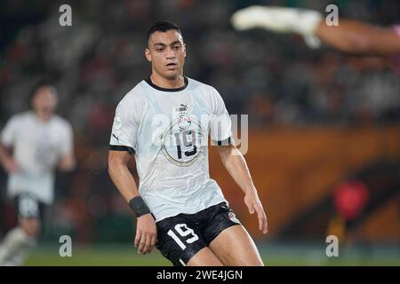 22. Januar 2024: Mostafa Mohamed Mohamed Ahmed Abdalla (Ägypten) sieht bei einem Spiel der ...