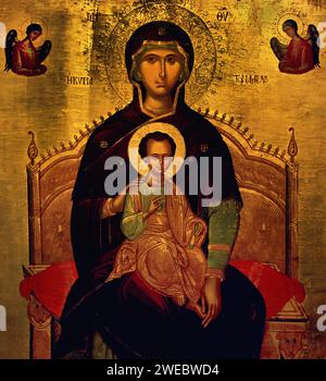 Die Jungfrau ( Dame der Engel ) 1680 von Georgios Nomikos Benaki Museum Athen Griechenland. 17 ...