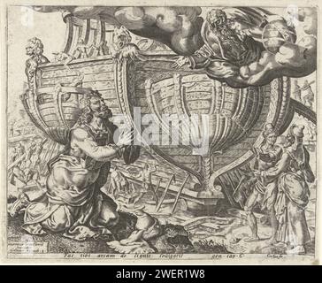 Gott trägt Noah auf der Arche, Cornelis Cort, nach Maarten van ...