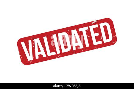 Validierter Stempel. Roter, validierter Stempel aus Gummi Stock ...