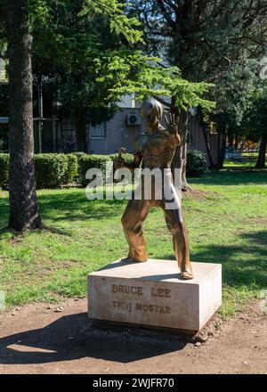 Bruce Lee-Statue im Stadtpark von Mostar Stockfotografie - Alamy