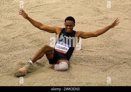 Alexander Farquharson in Aktion während des Long Jump Final der Herren ...
