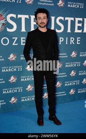 Alex Zane kommt zur britischen Gala-Vorführung von Ghostbusters: Frozen ...