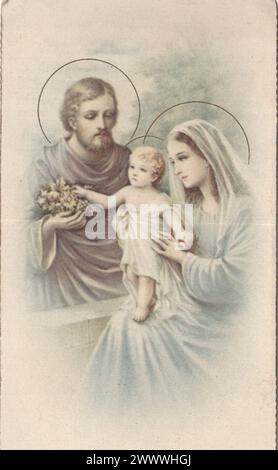 Alte heilige Karte Heilige Familie ( Joseph, Maria Maria und Jesus ...