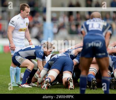 GUS Warr #9 von Sale Sharks gibt beim Spiel Sale Sharks vs Ulster Rugby ...