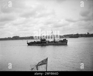 DAS KO-SCHIFF, HMS KINGSTON OLIVIN. 1. APRIL 1944, HARWICH. DIE ANTI-U ...