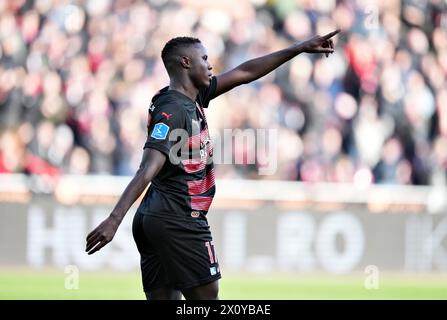 Franculino Dju, FC Midtjylland, hat sich im Superliga-Spiel zwischen ...