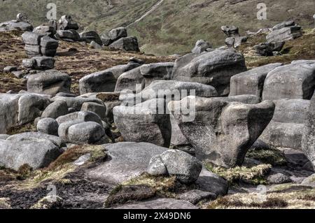 Massive, seltsame, erodierte Felsformationen in der Gegend, die als ...