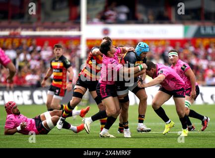 Zach Mercer von Gloucester Rugby wird im Finale des EPCR Challenge Cup ...