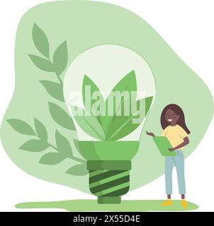 Darstellung der Nachhaltigkeit. Charaktere reduzieren den ...