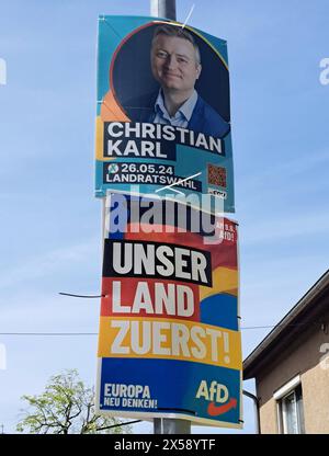 AFD Wahlplakat, Unser Land zuerst, München, Mai 2024 Deutschland ...