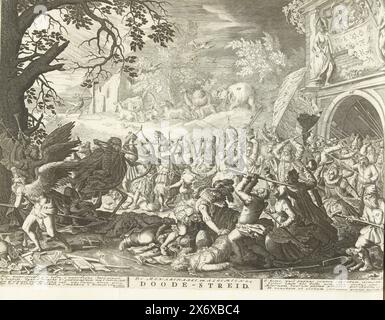 Der Tod kämpft gegen die Menschheit, allegorische Darstellung. Der Tod ...