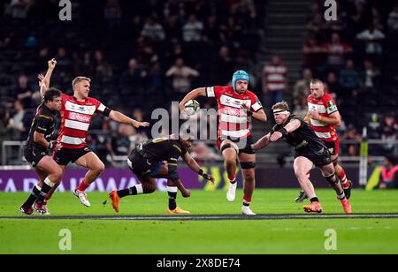 Zach Mercer von Gloucester Rugby wird im Finale des EPCR Challenge Cup ...