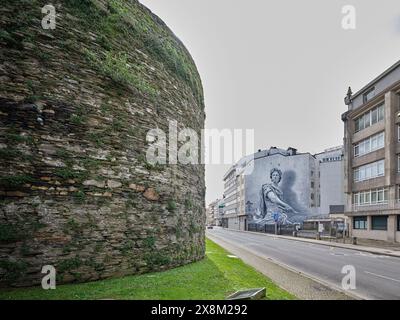 UNO de los murales más destacados en Lugo es el retrato de Julio César ...