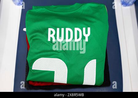 ACHNAS, ZYPERN - 26. MAI 2024: Cruz Allen Trikot. Cymru u17 gegen ...