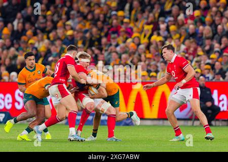 Aaron Wainwright aus Wales wird am 6. Juli 2024 im Allianz Stadium beim ...