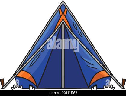 Zelt Camper Cartoon Farbige Clipart Illustration Stock-Vektorgrafik - Alamy