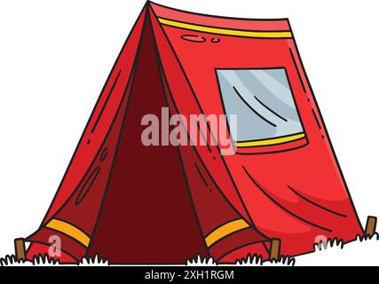 Zelt Camper Cartoon Farbige Clipart Illustration Stock-Vektorgrafik - Alamy