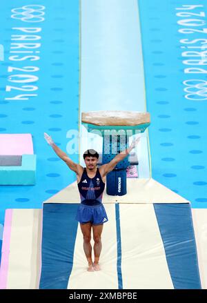 Der Brite Jake Jarman tritt am dritten Tag der Olympischen Spiele 2024 ...