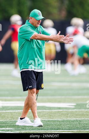 1. August 2024: Notre Dame Safety Ben Minich (13) im Notre Dame ...