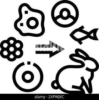 Ursprung des Lebens ungelöste Geheimnislinie Icon Vektor. Entstehung ...