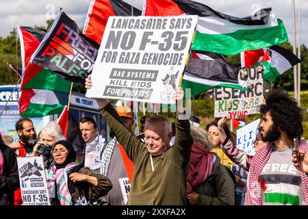 Blackburn, Großbritannien. August 2024. Palästina protestiert vor BAE ...