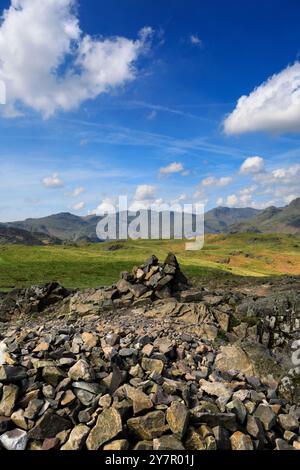 Blick über Silver Howe Fell, oberhalb des Dorfes Grasmere, Lake ...