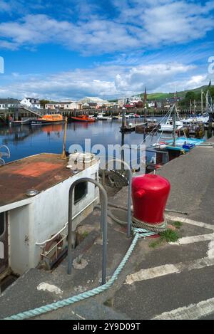 Blick ins Landesinnere, Westen, vom Girvan Pier in Richtung Girvan ...