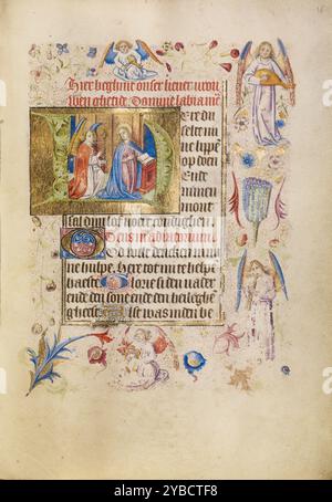 Buch der Stunden, Verkündigung; historisiertes Initial 'D' mit der ...