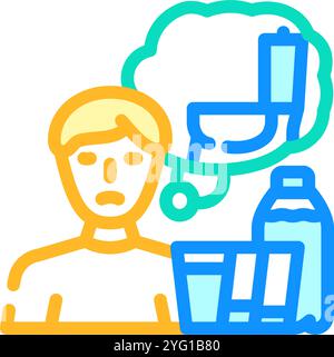 Übermäßiger Durst Urinieren Krankheit Symptom Glyph Symbol Vektor ...