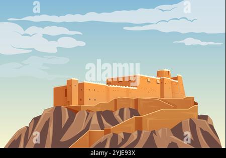 A'Arif Fort, ein Wahrzeichen auf einem Hügel in Hail - Saudi Arabien ...
