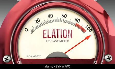 Emotion und Ekstasy Meter, das einen vollen Skalenschlag erreicht und ...