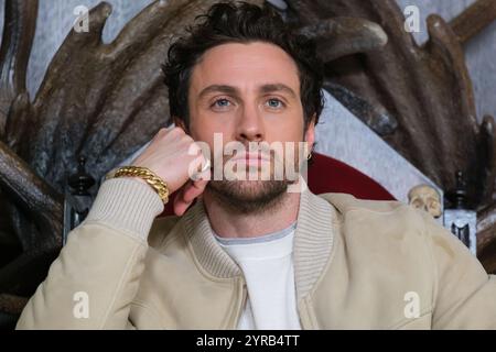 Aaron Taylor-Johnson präsentiert am 3. Dezember 2024 in Madrid den Film ...