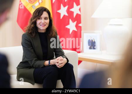 Isabel Diaz Ayuso trifft sich am 9. Dezember 2024 mit dem Präsidenten ...
