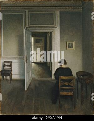 „Interior, Strandgade 30“ von Vilhelm Hammershøi zeigt eine ruhige ...