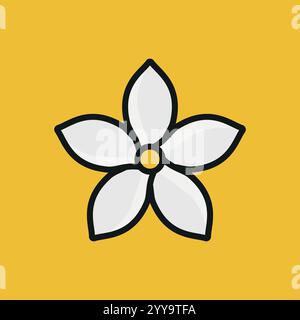 Jasmin Flower Icon präsentiert ein zartes und duftendes Design, perfekt ...