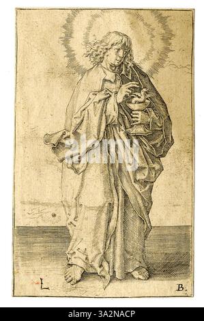 Dieser Stich von Lucas van Leyden zeigt eine historische oder religiöse ...