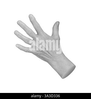 Ältere Hand mit aufgespreizten Fingern in ausdrucksstarker Geste ...