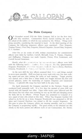Das Blake Yearbook 1917, „The Callopan“, dokumentiert das Leben von ...